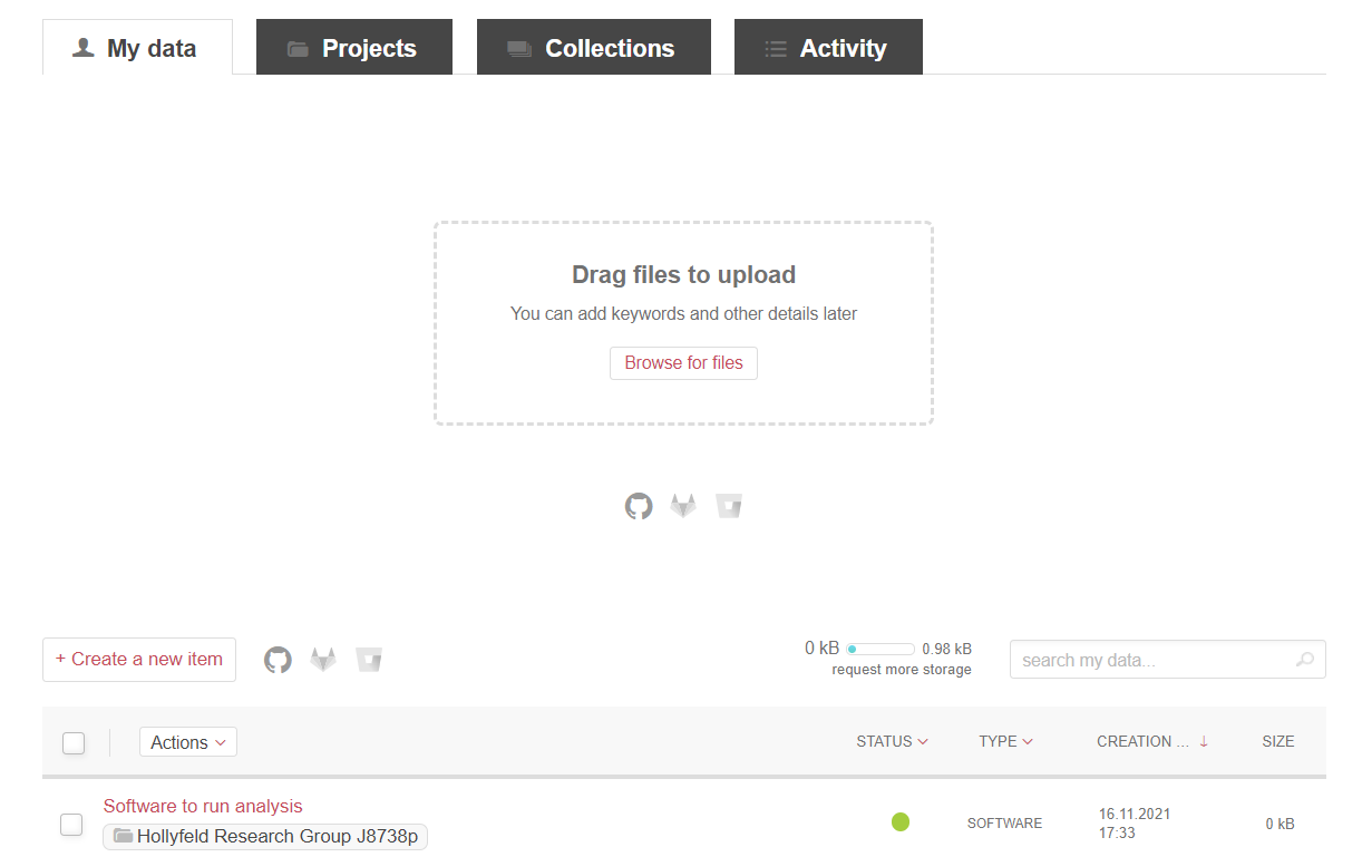 File upload options - Figshare