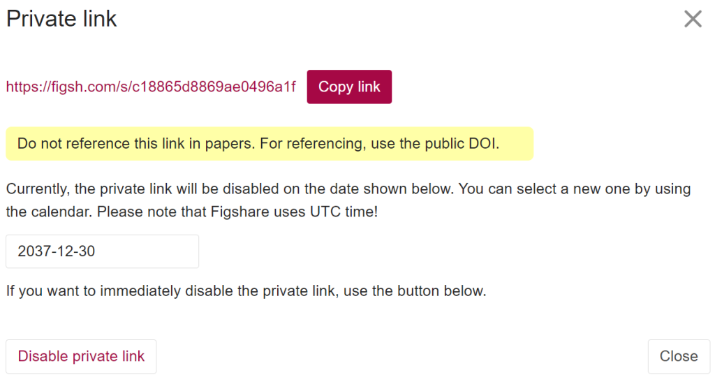 How to use Private Links - Figshare